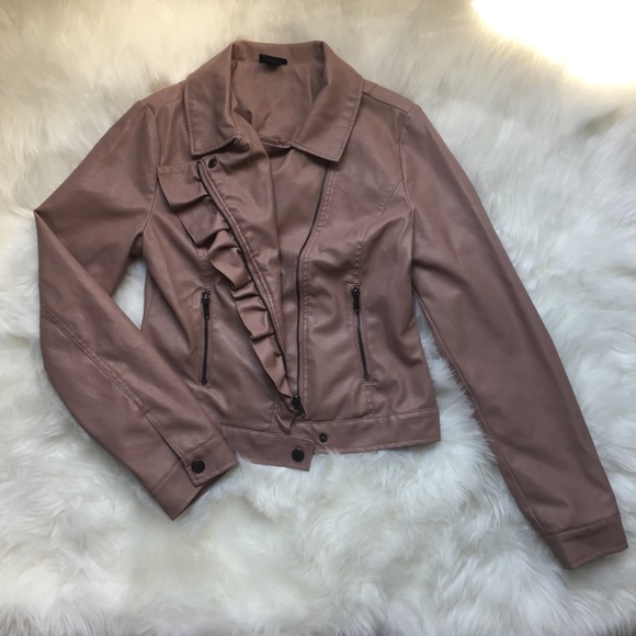 Rue21 | Jackets & Coats | Blush Faux Leather Ruffle Jacket | Poshmark